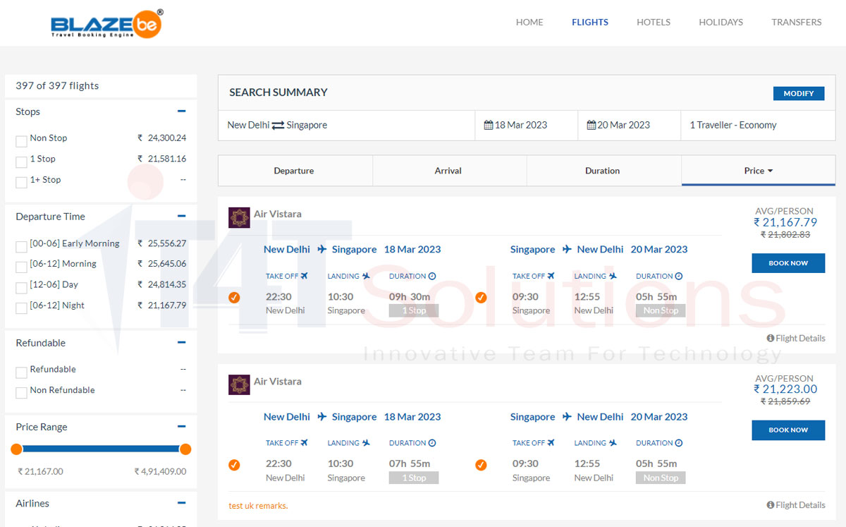 Flight Booking Engine | Flight Booking Software | IT4T Solutions
